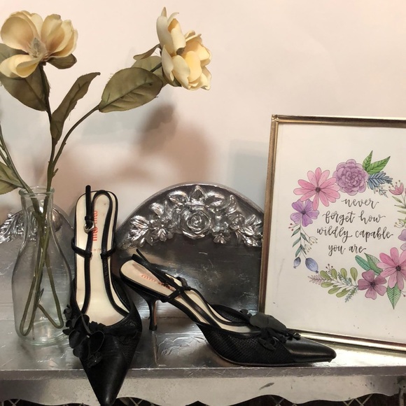 Shoes | Rare Vintage Mui Mui Floral Decor Heels | Poshmark